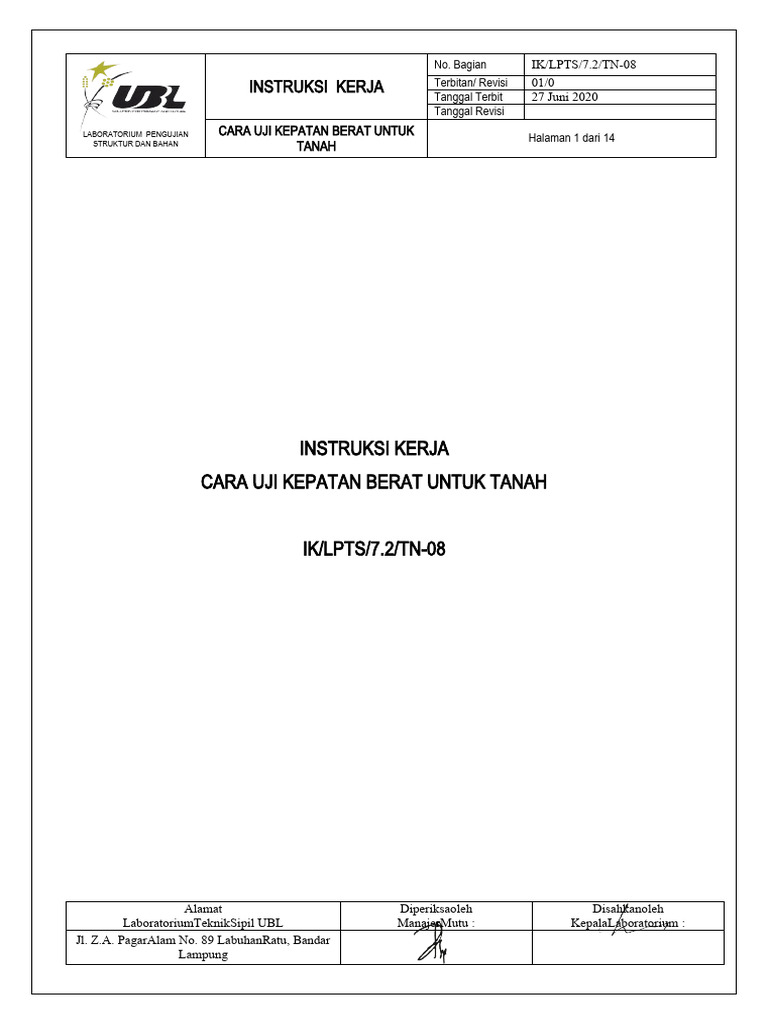 TN-08 (Uji Kepadatan Berat Untuk Tanah) Rev | PDF