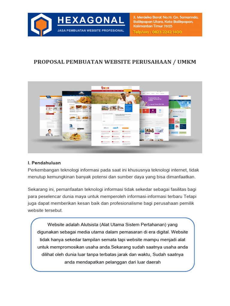 Proposal Pembuatan Website Perusahaan UMKM | PDF