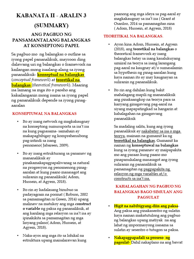 Kabanata Ii Aralin 3 | PDF