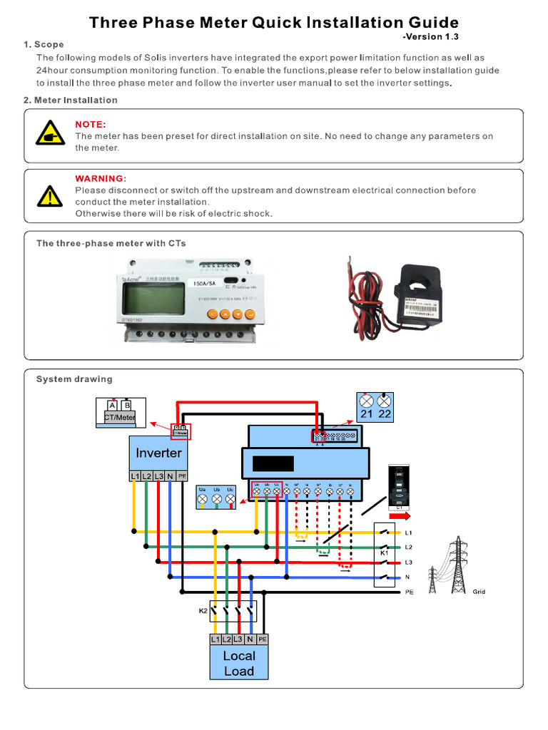 Solis 3P Meter for Export Control DTSD1352 | PDF