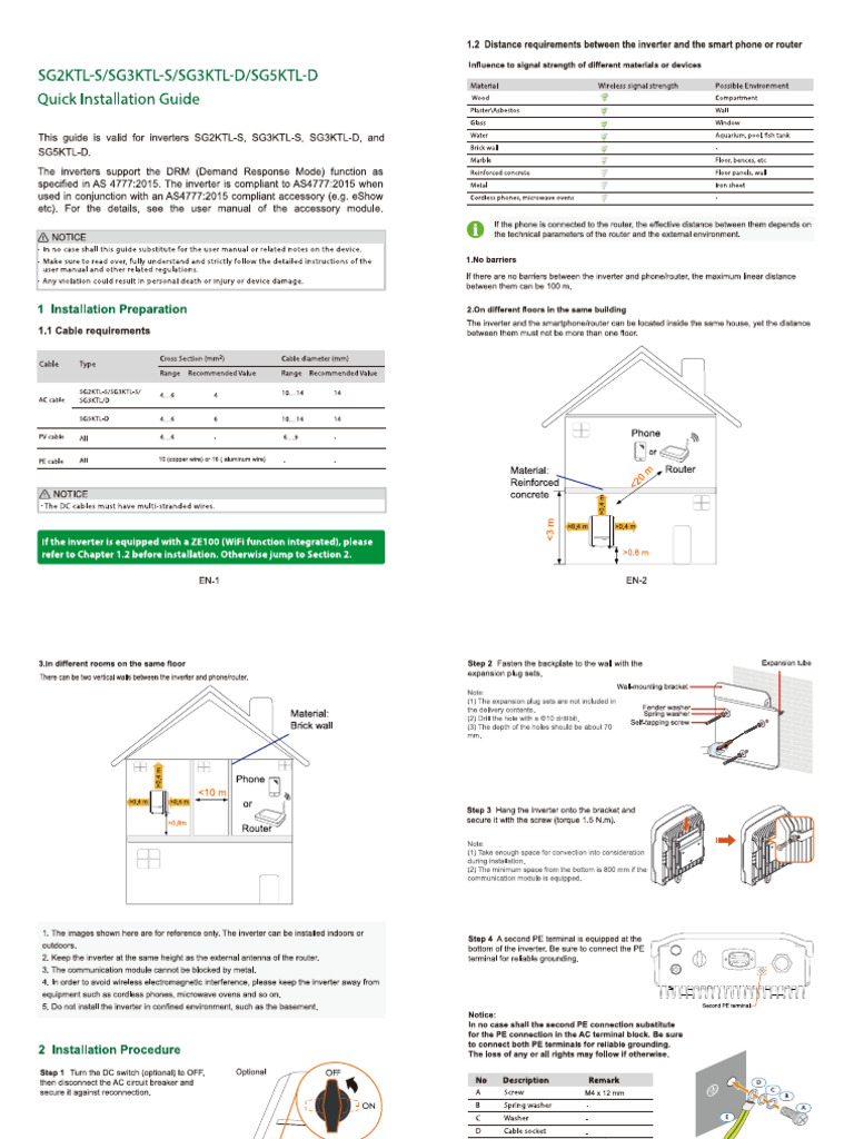 SG2 - 3KTL-S - 3 - 5KTL-D Quick Installation Guide (AU Edition) | PDF