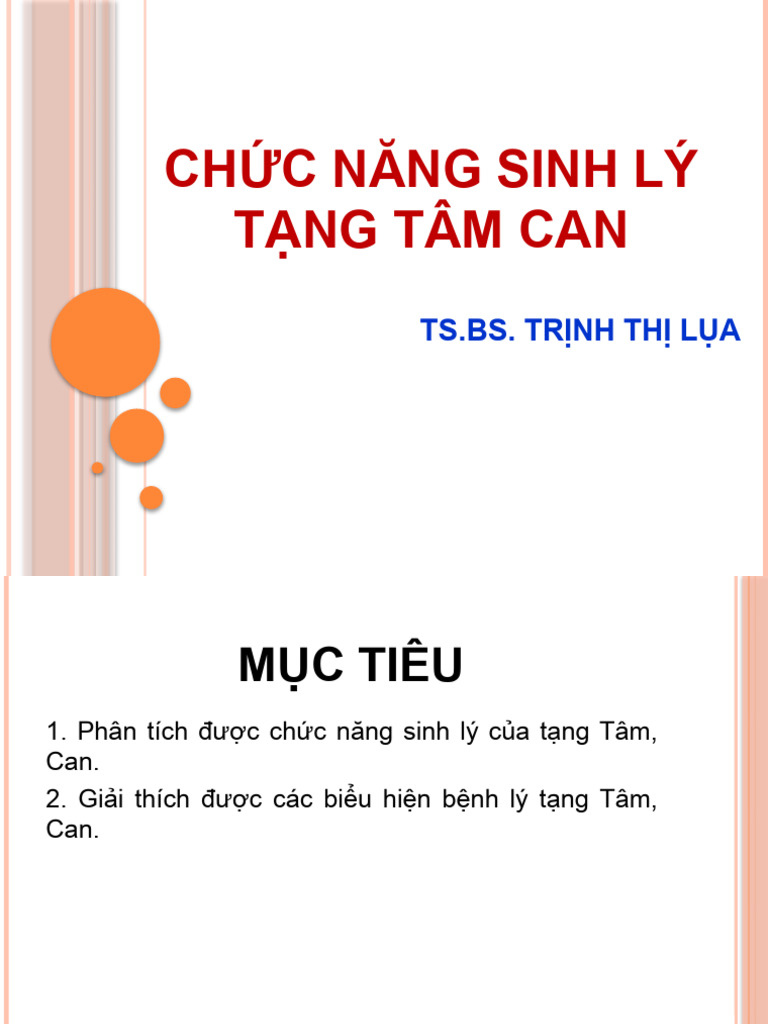 LEC3.S3.9.MD - CHUC NÄ NG SINH LÃ Táº NG TÃ M CAN | PDF
