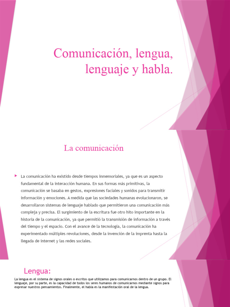 Comunicación, Lengua, Lenguaje y Habla | PDF | Comunicación | Habla