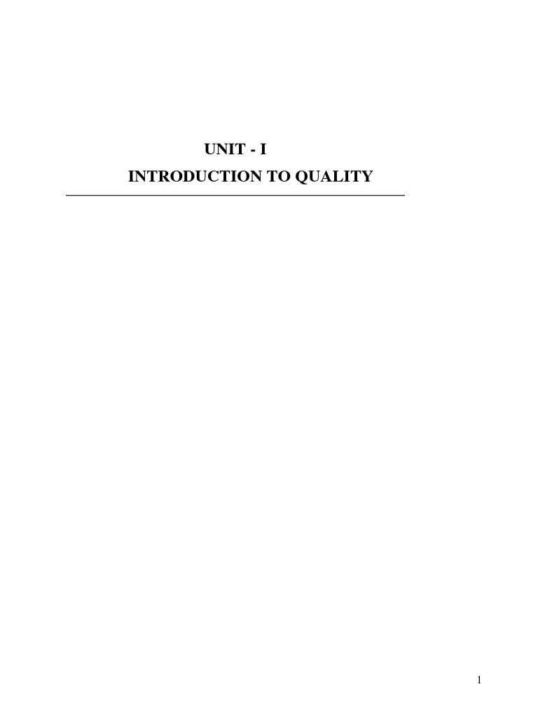 SQA Unit 1 | PDF | Quality (Business) | Quality Management