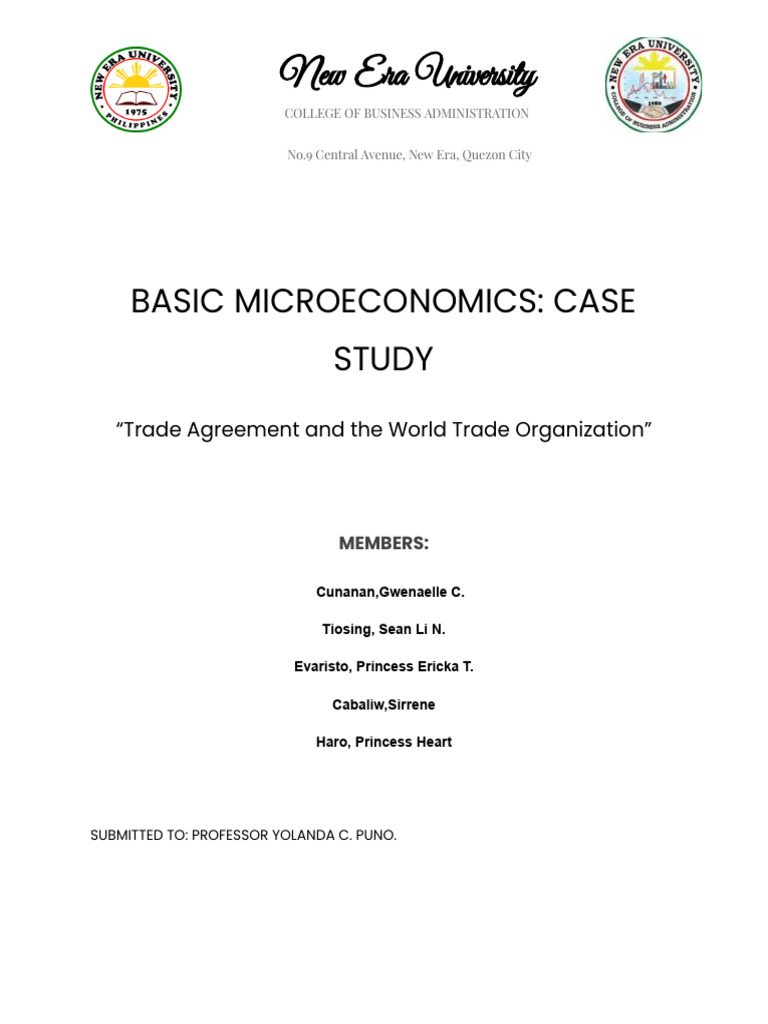 Basic Microeconomics - Case Study | PDF | World Trade Organization ...