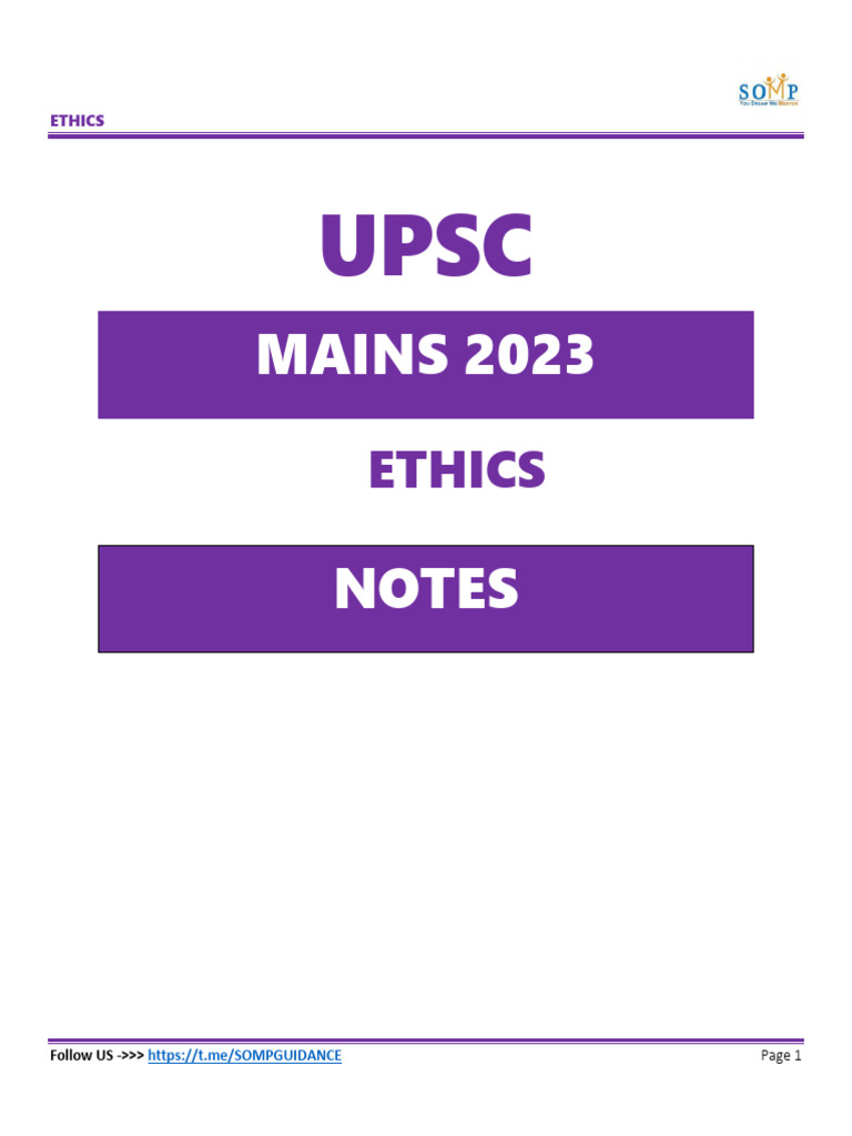 Ethics Notes by So | PDF | Attitude (Psychology) | Morality