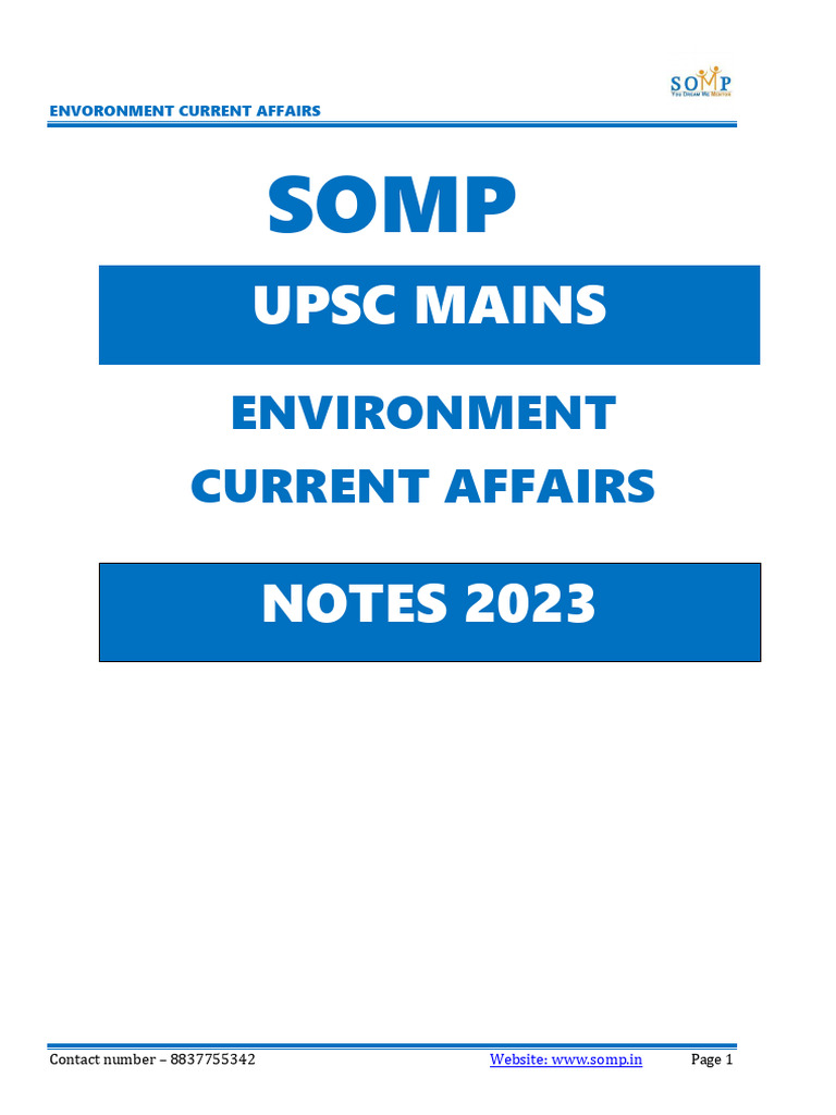 Environment Affairs UPSC Notes | PDF | Climate Change Mitigation ...