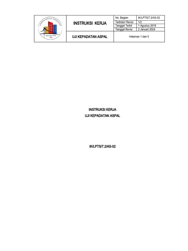 AS-02 (Uji Kepadatan Aspal) Ok | PDF
