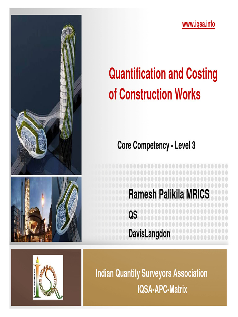 Quantification and Costing in Construction | PDF | Measurement | Business