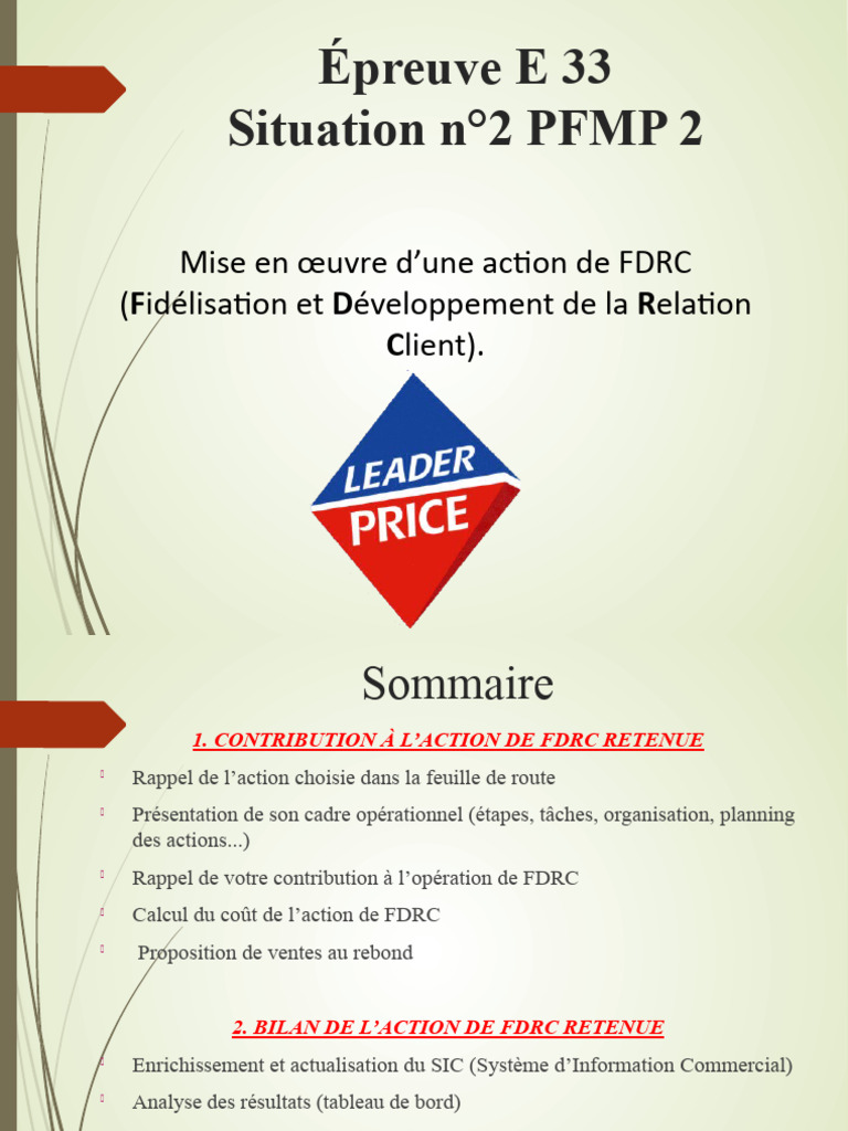 Diapo E33 Situation 2 FDRC PFMP 2 - Finale | PDF