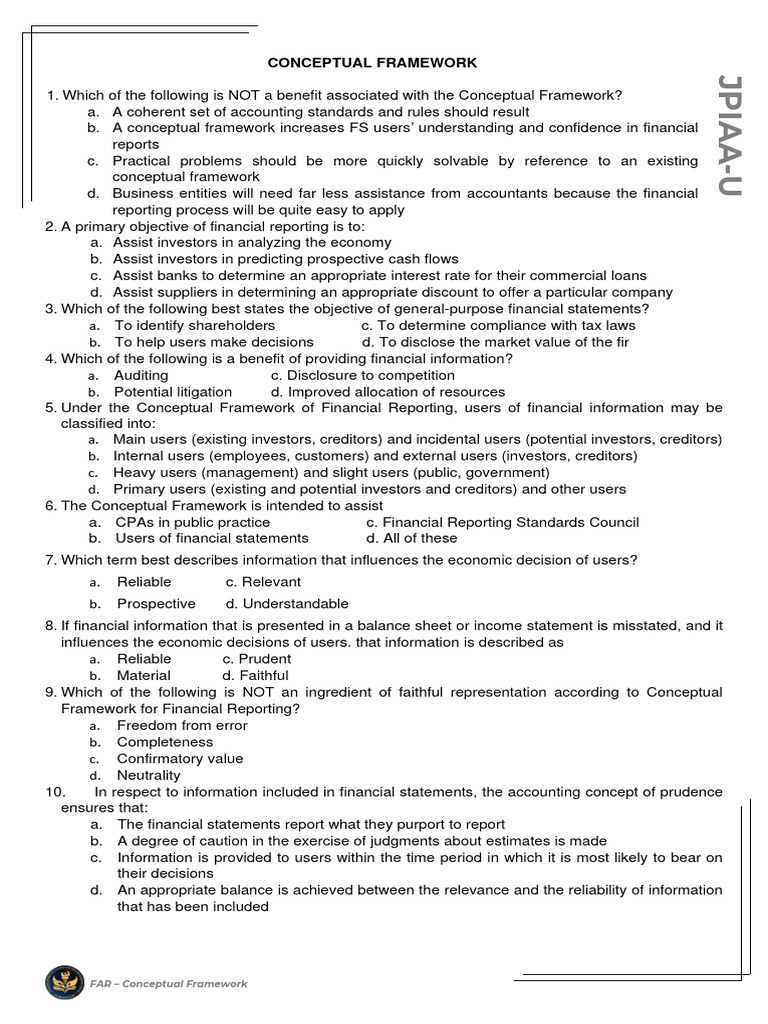 00 FAR-Conceptual Framework | PDF | Debits And Credits | International Financial Reporting Standards