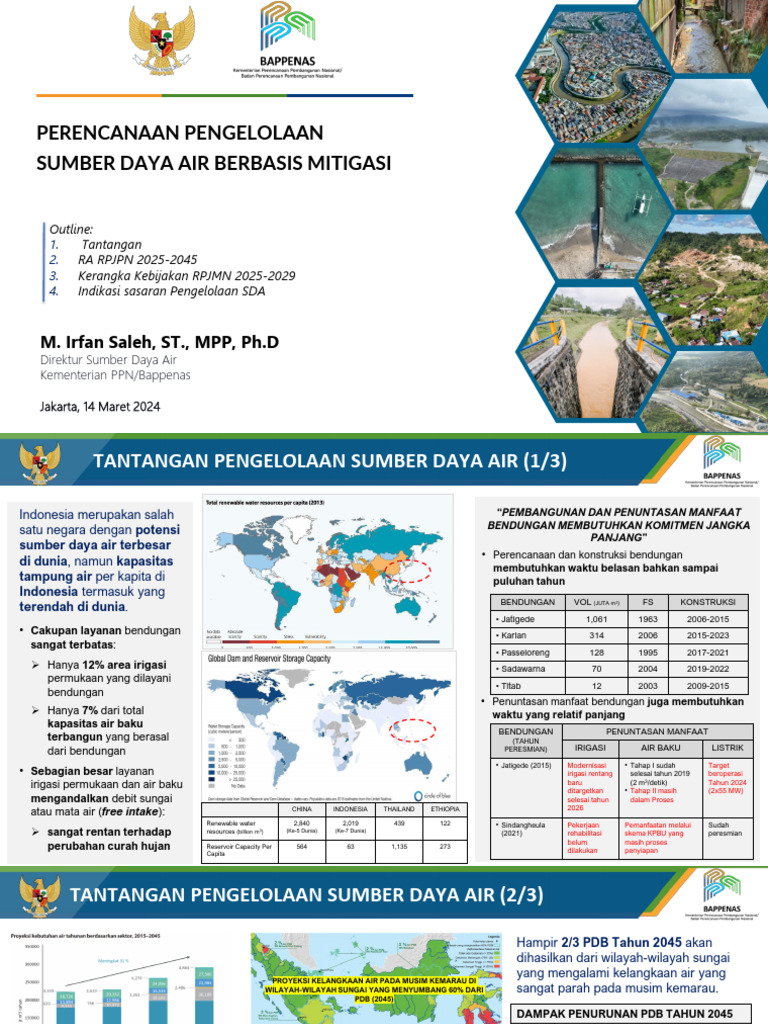 2024.03.14 Bahan Paparan Rapat Asistensi Dan Supervisi Perencanaan SDA Berbasis Mitigasi | PDF