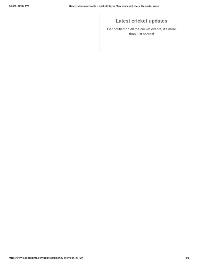 Danny Morrison: NZ Cricket Stats | PDF | England Cricket Team ...