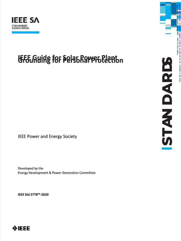 IEEE STD 2778 2020 Guide For Solar Power Plant Grounding For Personnel ...