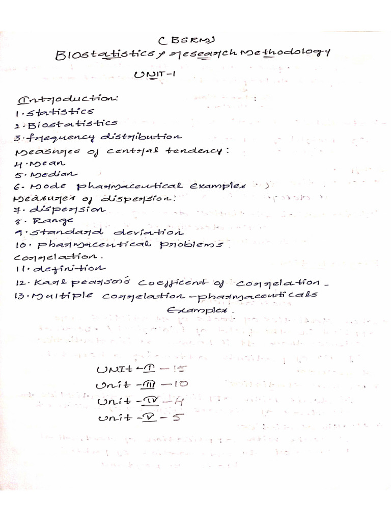 Unit 1 (BSRM) | PDF