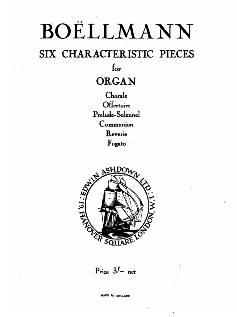 Boellmann SixCharacteristicPieces Org | PDF