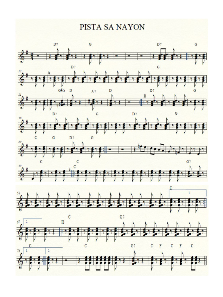 Guitar Pista Sa Nayon | PDF