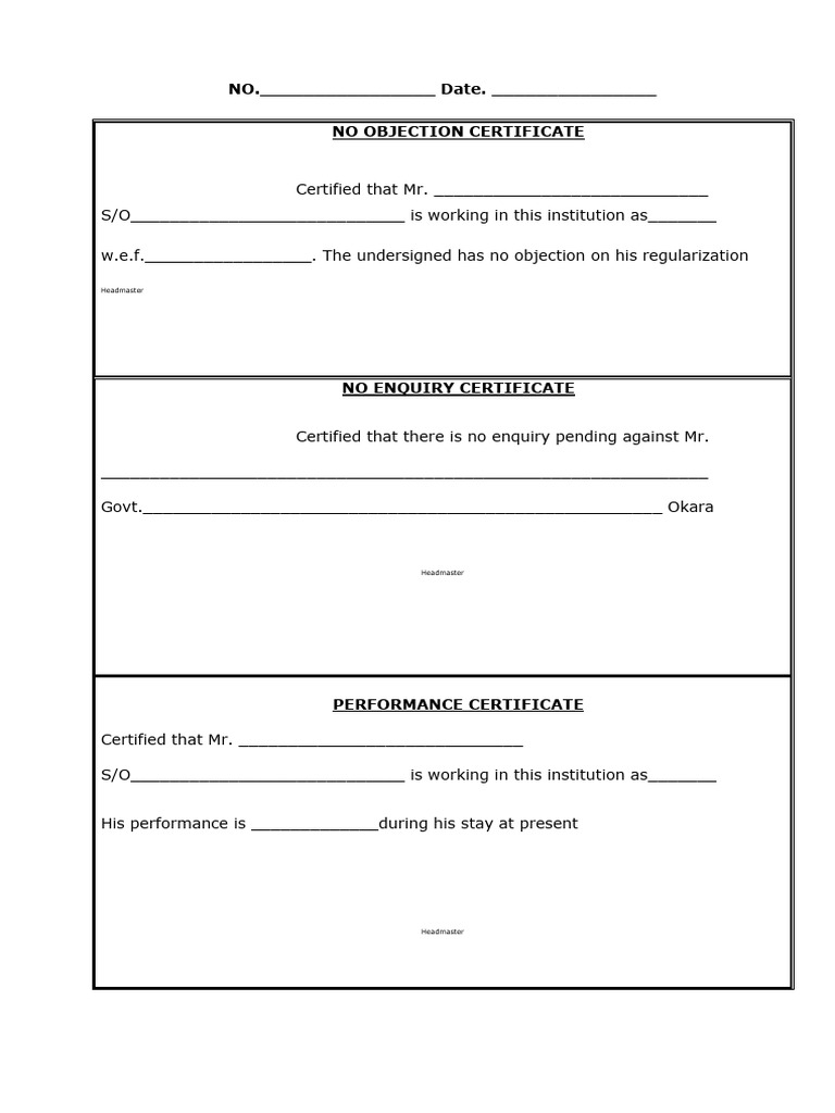 No Audit No para No Punishment No Demand No Objection No Enquiry ...