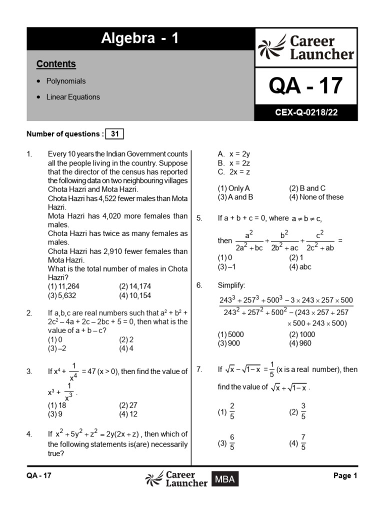 Algebra 1 | Download Free PDF | Factorization | Zero Of A Function