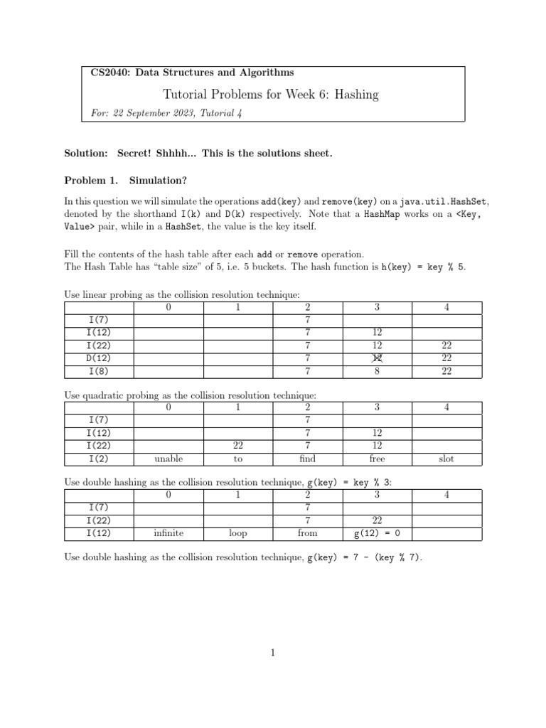 CS2040 Tutorial4 Ans | PDF | Theoretical Computer Science | Computer ... CS2040 Tutorial4 Ans | PDF | Theoretical Computer Science | Computer ...