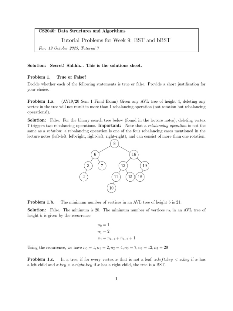 CS2040_Tutorial7_Ans | PDF | Algorithms And Data Structures | Graph Theory CS2040_Tutorial7_Ans | PDF | Algorithms And Data Structures | Graph Theory