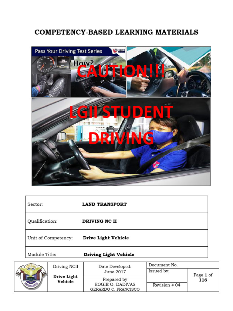 PDF 101 Driving Light Vehicle CBLM | PDF | Clutch | Vehicles
