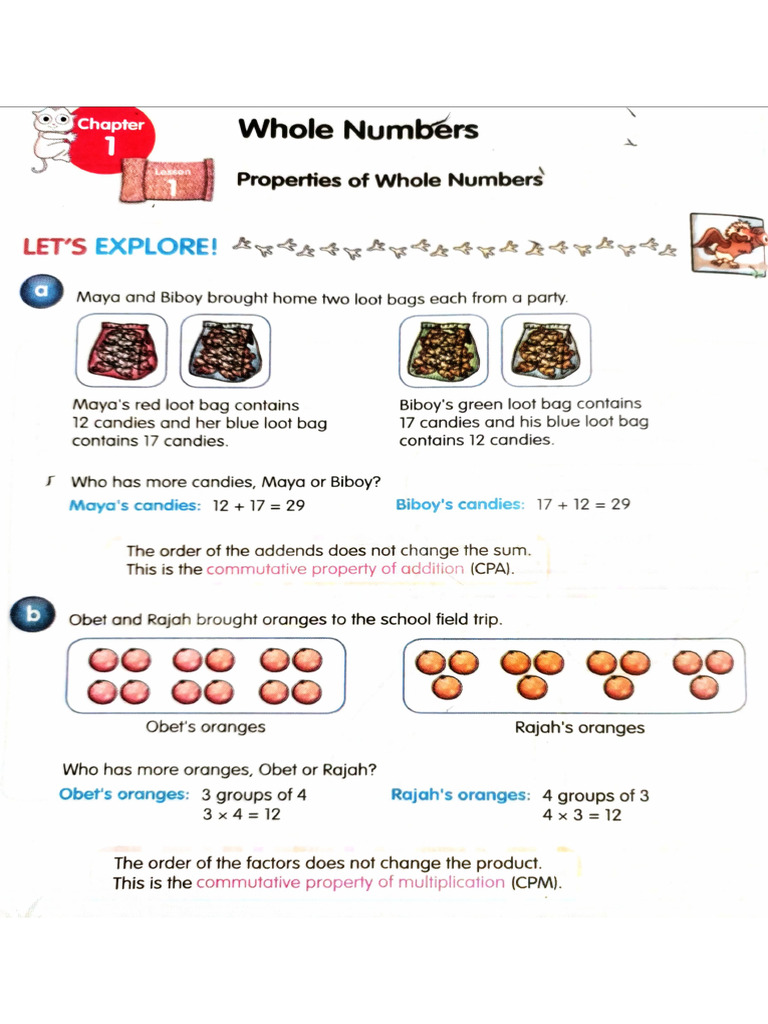Properties of Whole Numbers | PDF