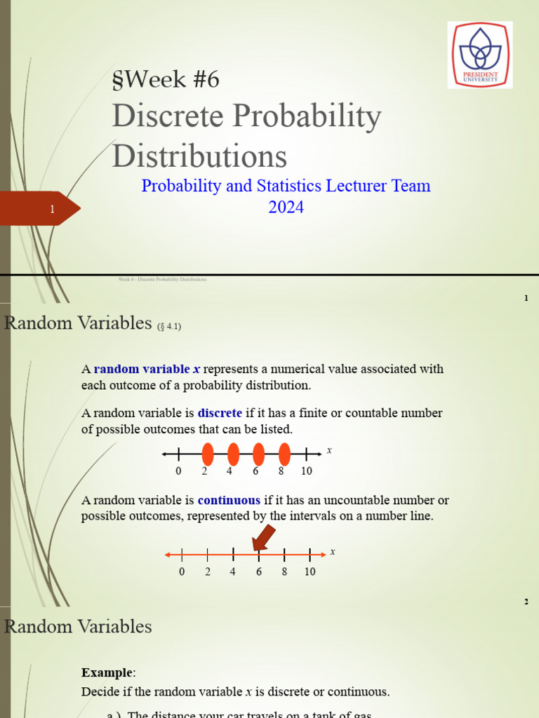 6 - Stat - Discrete Probability Distributions 2024 | Download Free PDF | Probability ...