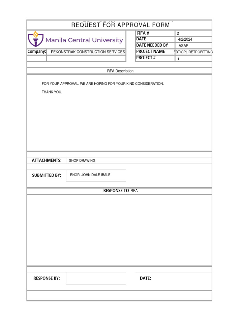 Rfa Top Sheet | PDF