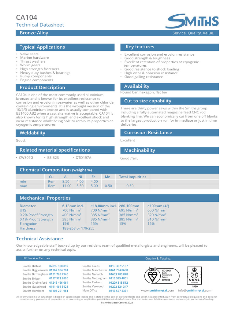 Ca 104 | PDF | Bronze | Wear