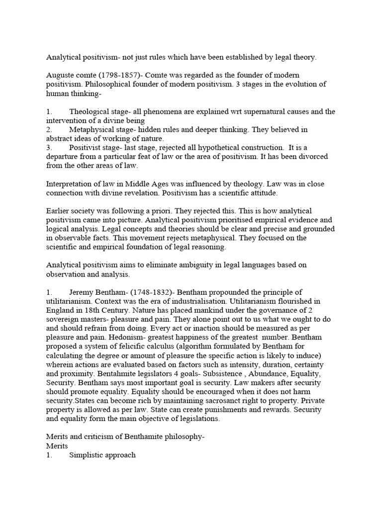 Juris - 4th Module Bentham and Austin | PDF | Positivism | Jurisprudence