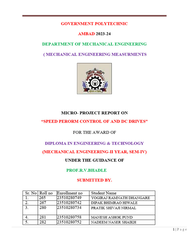 Mem Microproject | PDF | Engineering