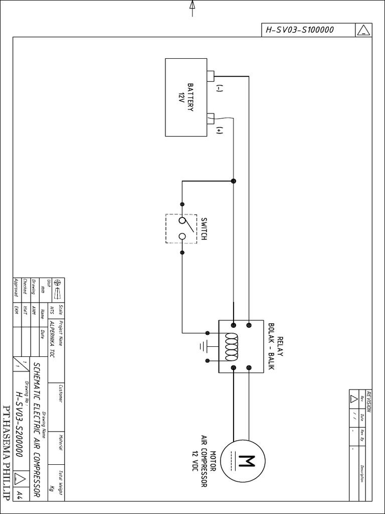 Schematic Electric Air Compressor | PDF