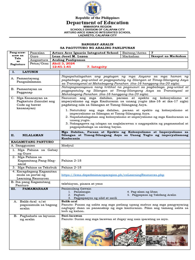 Week 1 Araling Panlipunan 4th Quarter | PDF