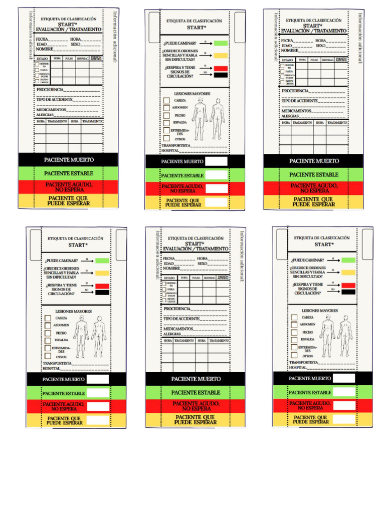 Tarjeta TRIAJE | PDF
