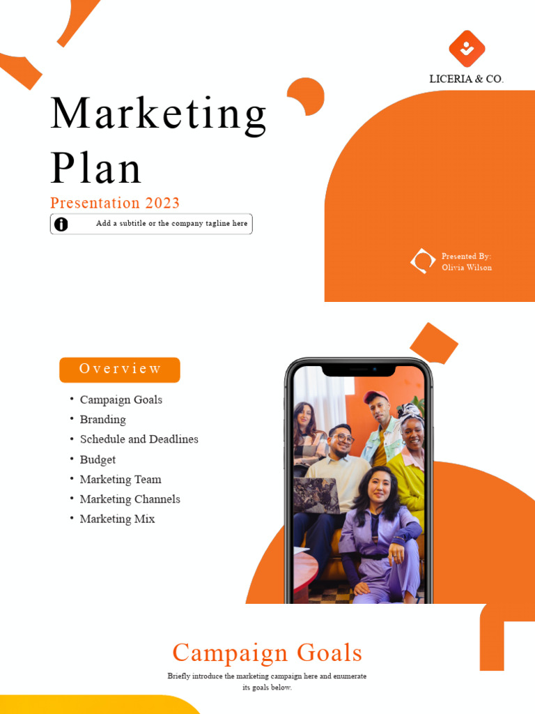 Orange and White Modern Creative Marketing Plan Presentation | PDF | Market (Economics) | Economies