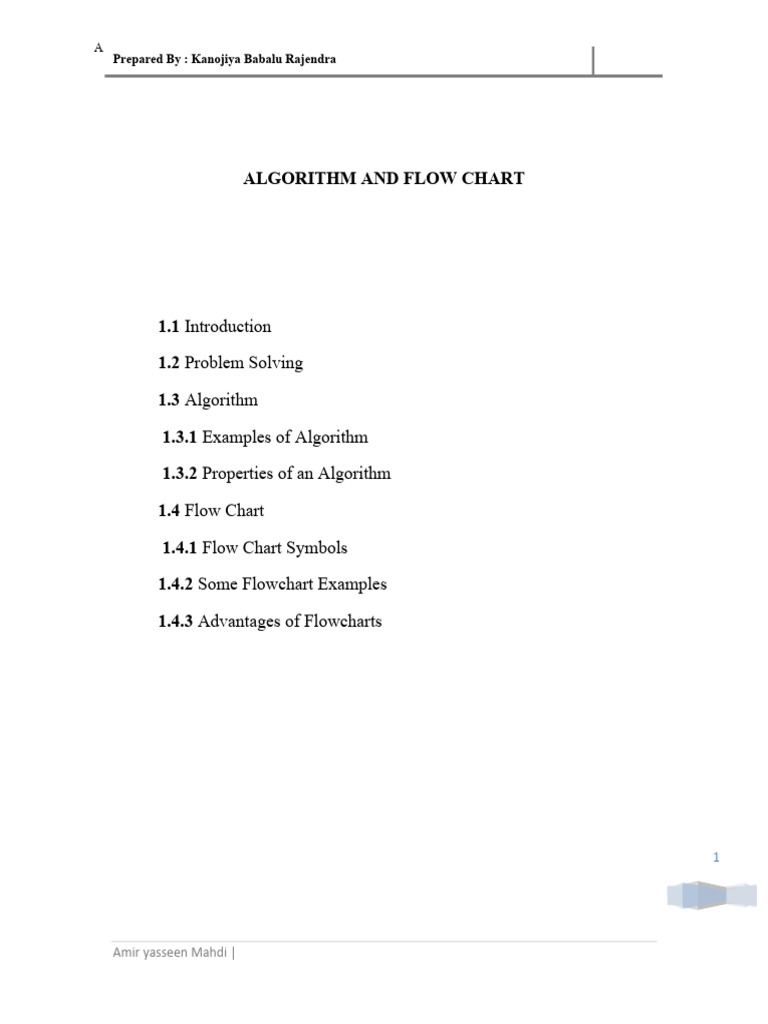 Algorithm And Flow Chart Pdf Algorithms Control Flow