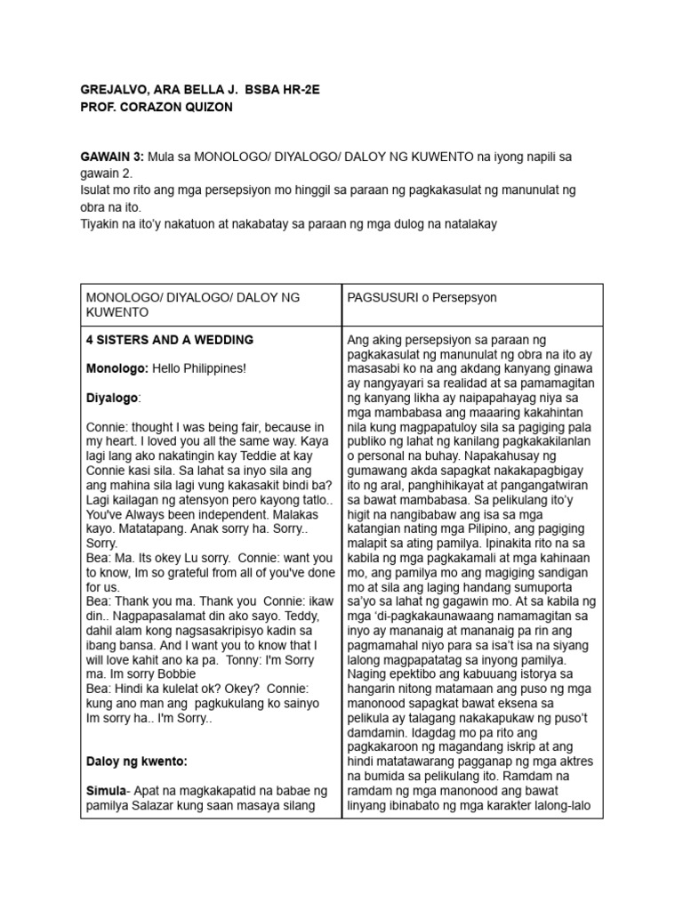 Soslit - Module 1 Gawain 3 | PDF