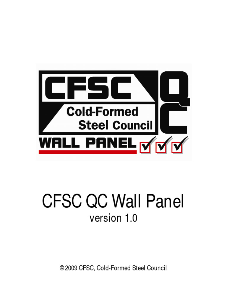 CFSC QC Wall Panel Manual | PDF | Computer File | Microsoft Windows