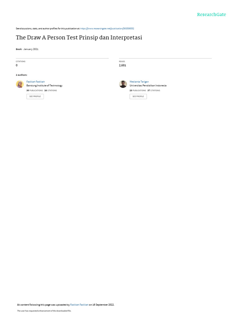 The Draw a Person Test Prinsip Dan Interpret as i | PDF