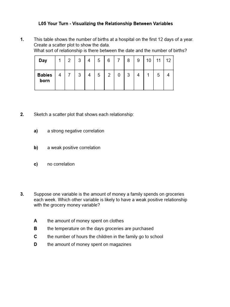 L05 Your Turn - Visualizing The Relationship Between Variables | PDF