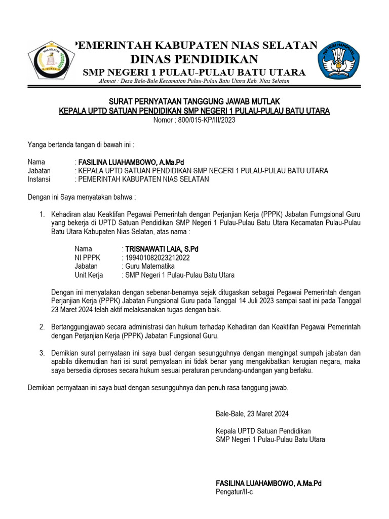 SPTJM Perpanjangan SPK P3K Tahun 2022 | PDF | Kesehatan Holistik