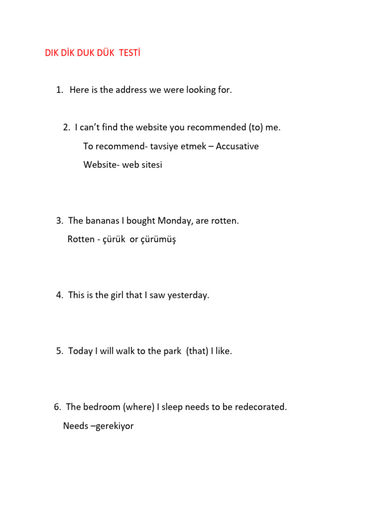 DIK DUK DÜK Test Overview | PDF