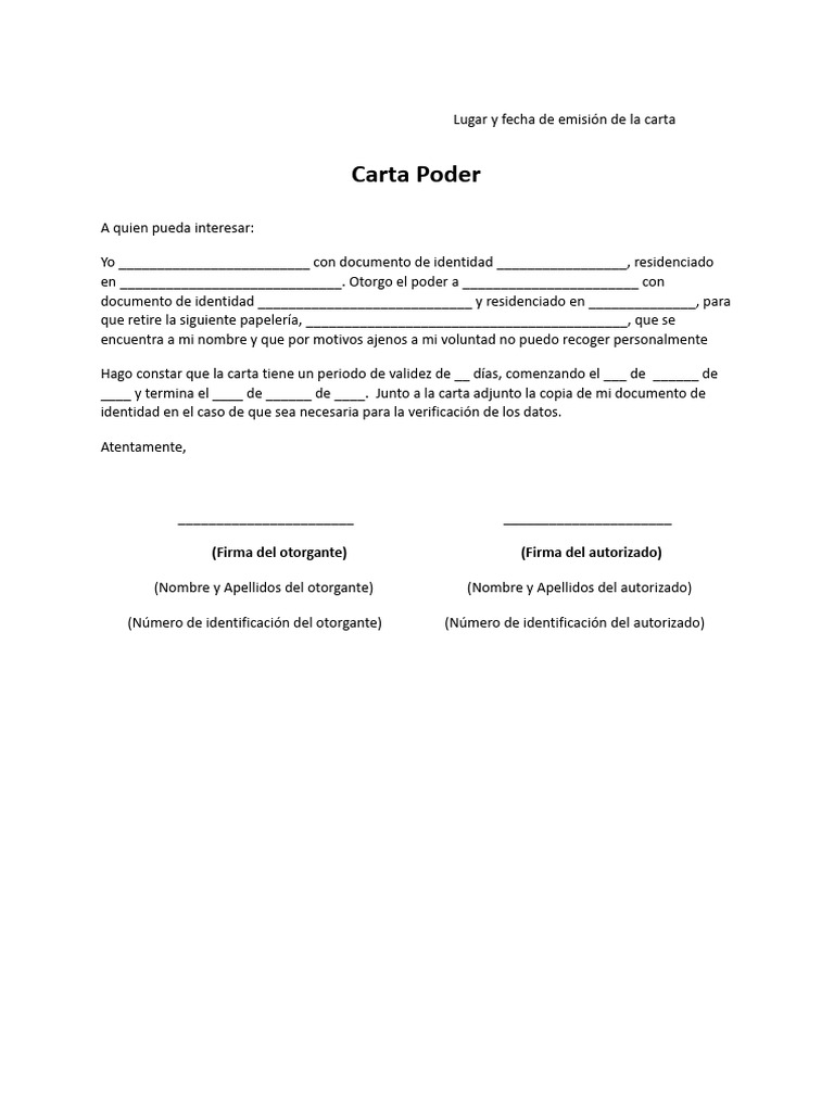 Carta-Poder-Simple-de-papeleria | PDF