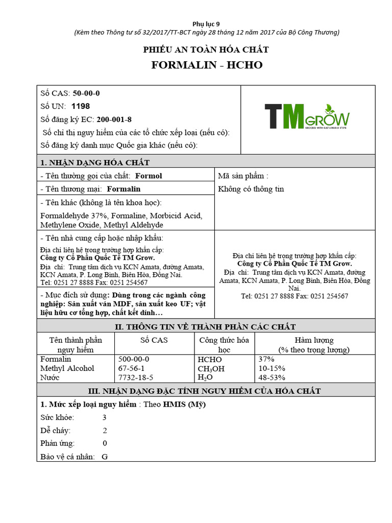MSDS Formalin | PDF