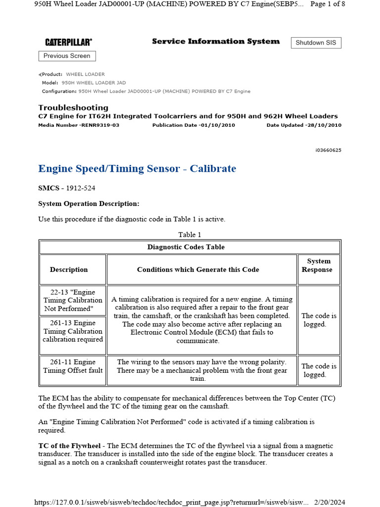 Timing Calibration C7 Engine | Download Free PDF | Electrical Connector ...
