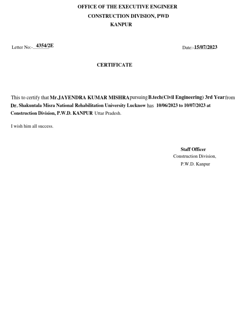 Certificate for Dr. Jayendra Kumar | PDF