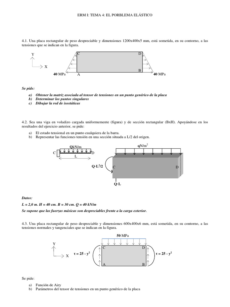 Tema-4-Ejercicios practicas | PDF | Estrés (Mecánica) | Mecánica