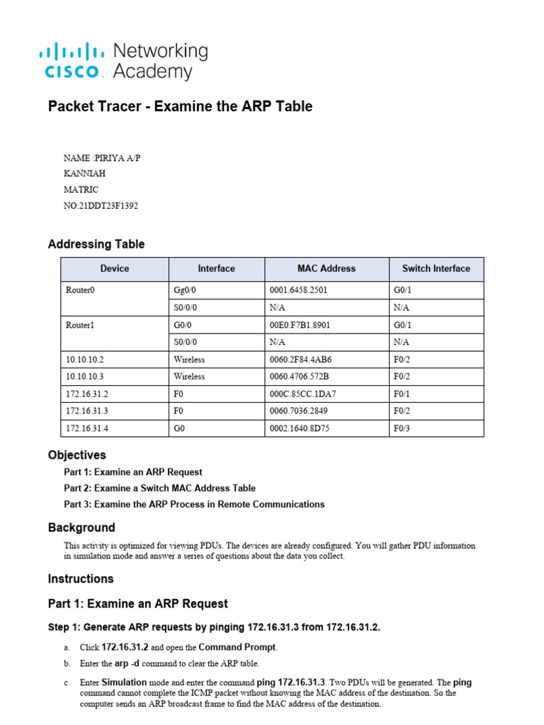 Piriya Kanniah | Download Free PDF | Router (Computing) | Internet Protocols