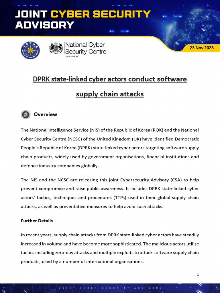 ROK-UK Joint Cyber Security Advisory (ENG) | PDF | Malware | Security